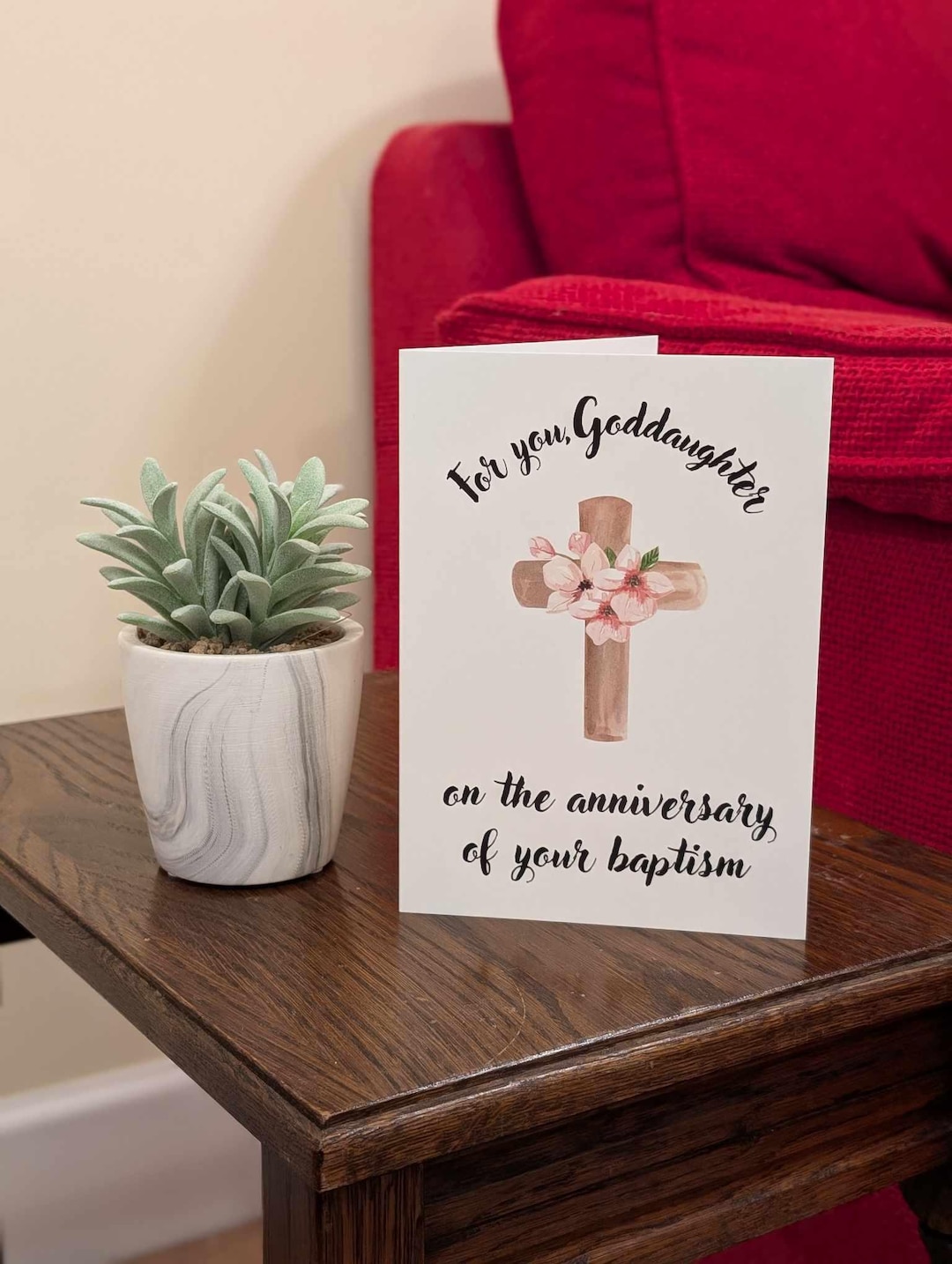 Goddaughter Baptism Anniversary Card - Etsy