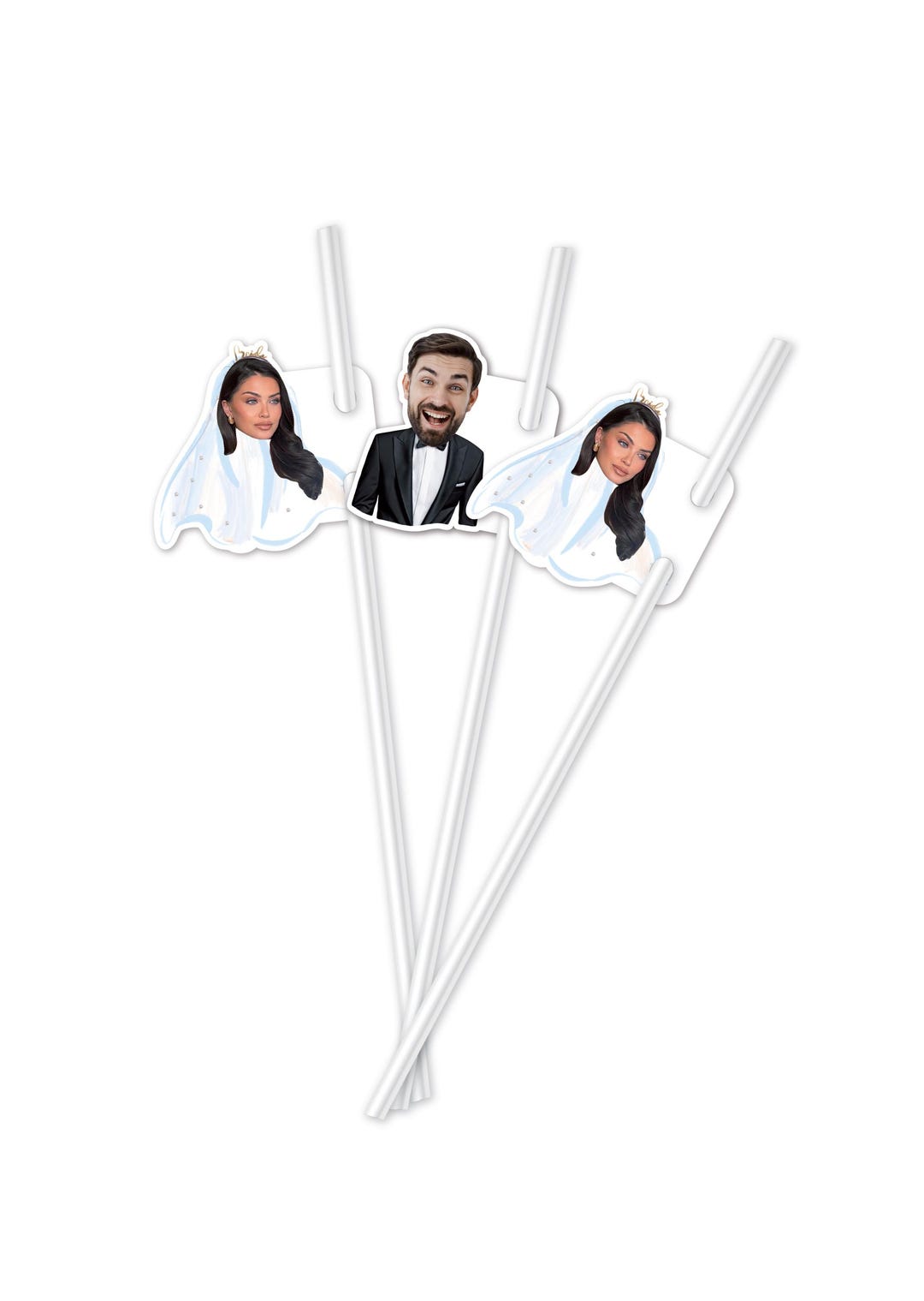 Personalised Bridal - Face Straw Topper - Pack of 18 - Etsy