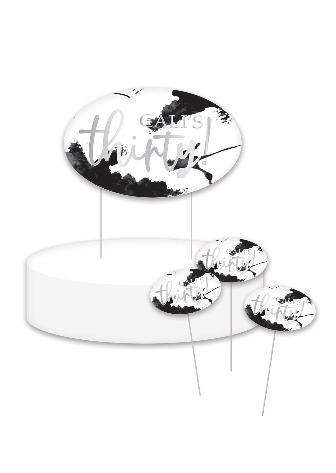 Personalised BLACK SPLASH Cake Topper Bundle - Etsy