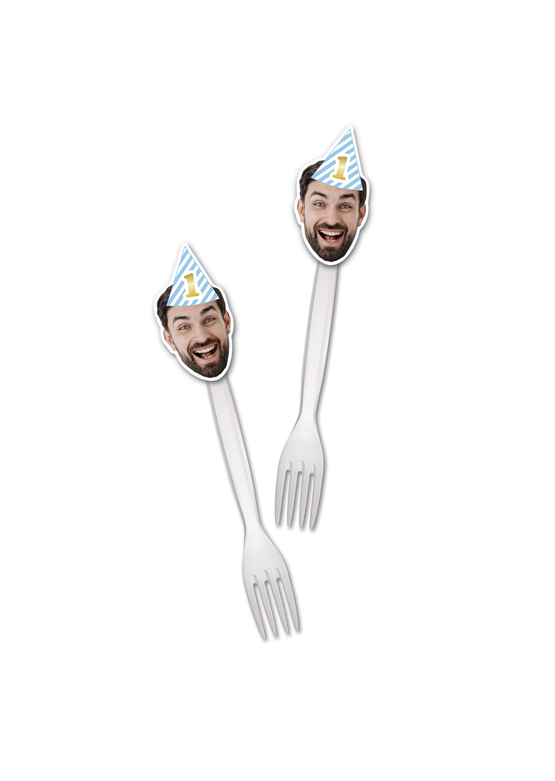 Personalised Face Fork Topper Pack of 50 - Etsy