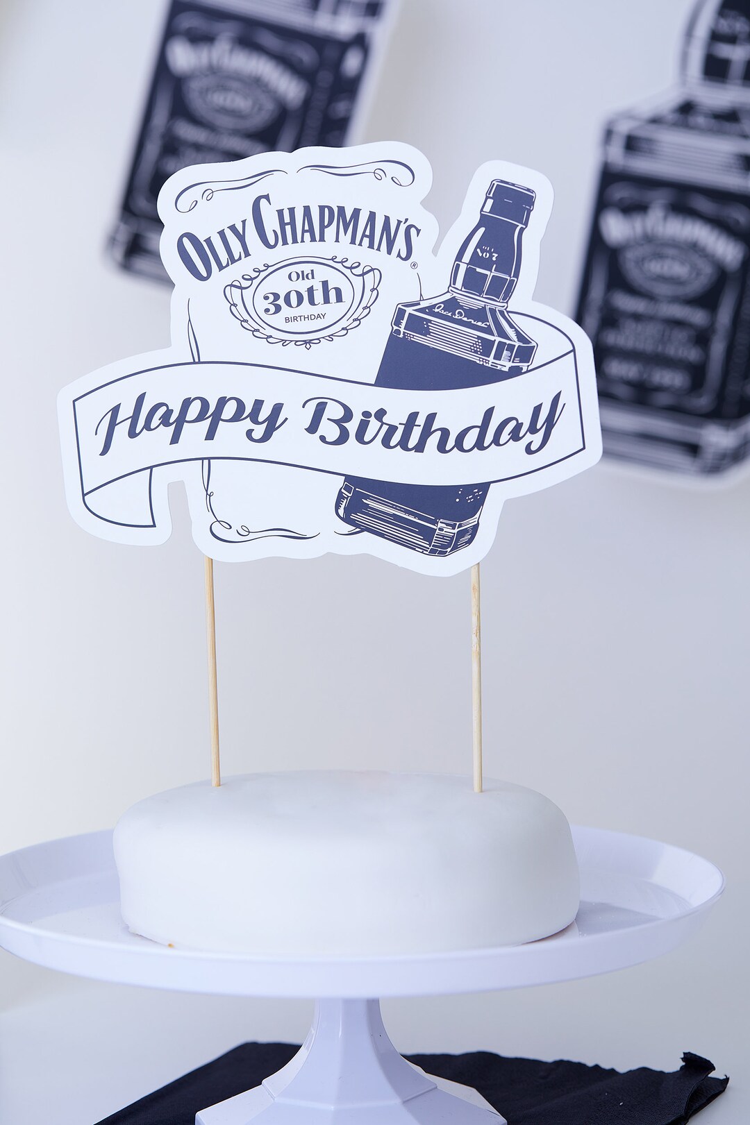 Personalised JACK DANIELS INSPIRED - Cake Topper - Etsy