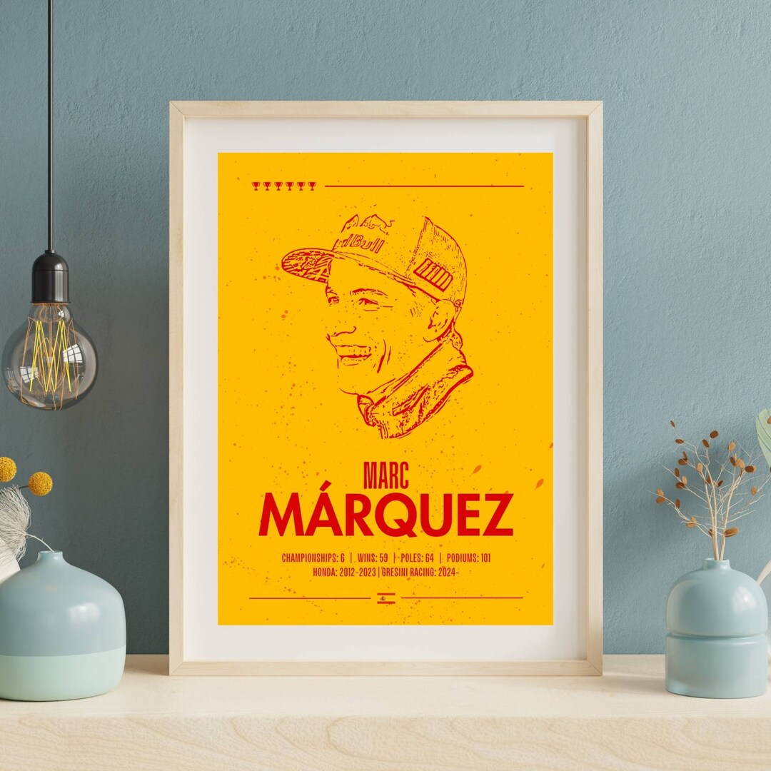 Marc Marquez Print, Motorbike Poster, Bike Art, Bike Poster, Marc ...