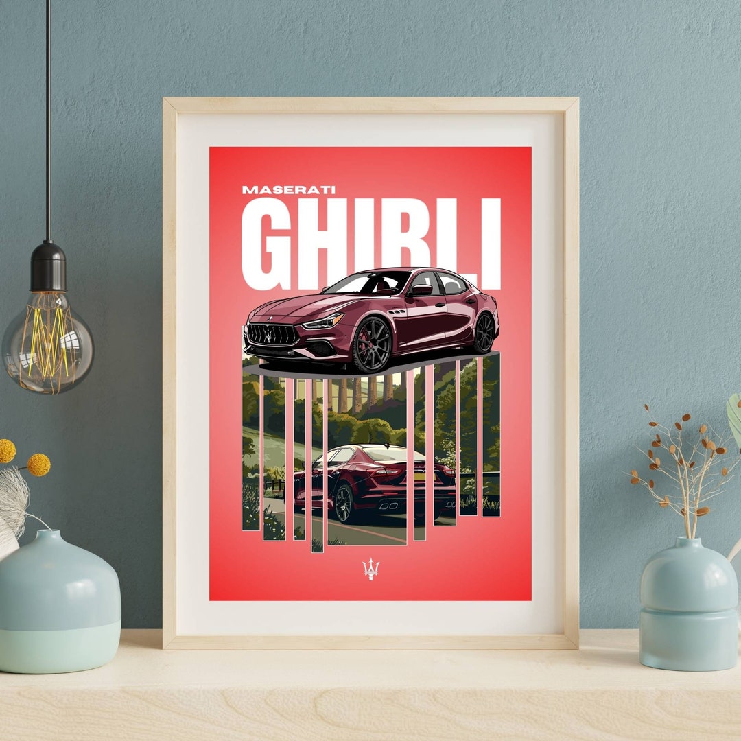 Maserati Ghibli Poster, Maserati Ghibli Print, Car Poster, Car Print ...