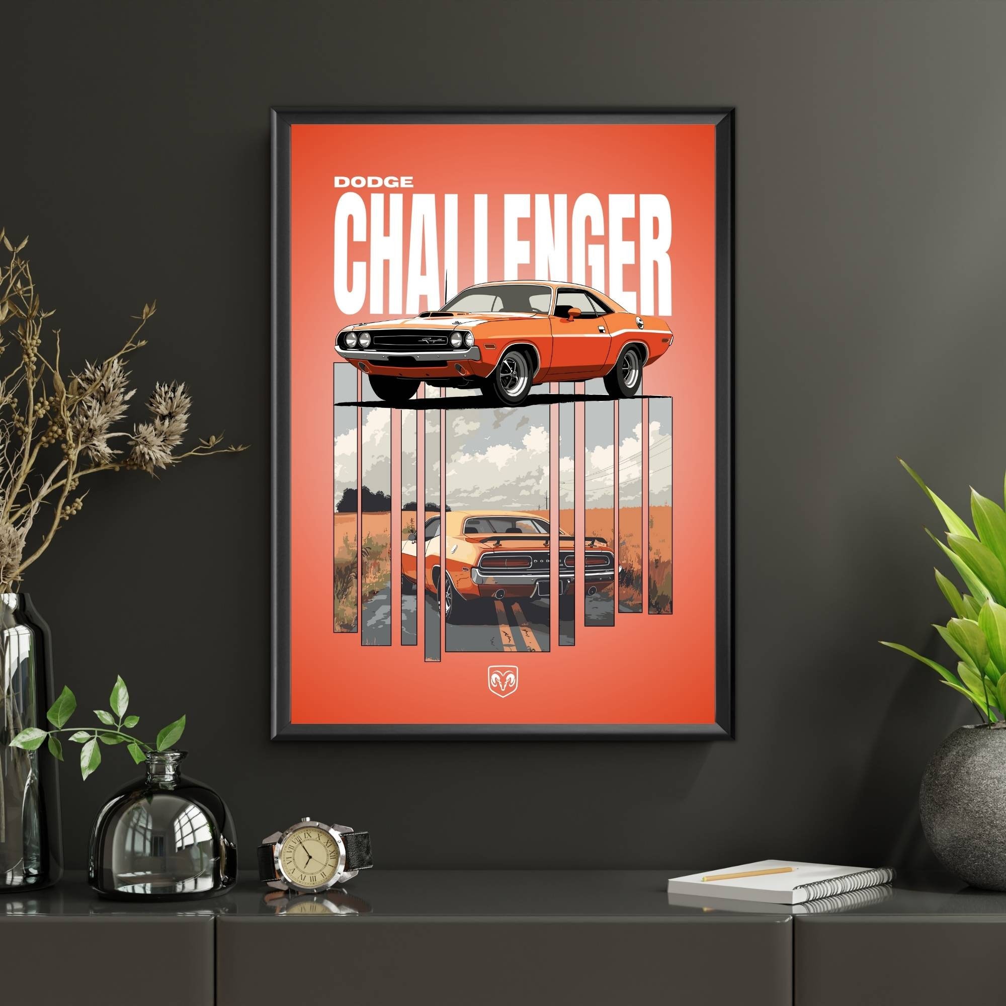 Dodge Challenger Poster, Dodge Challenger Print, Car Poster, Car Print ...