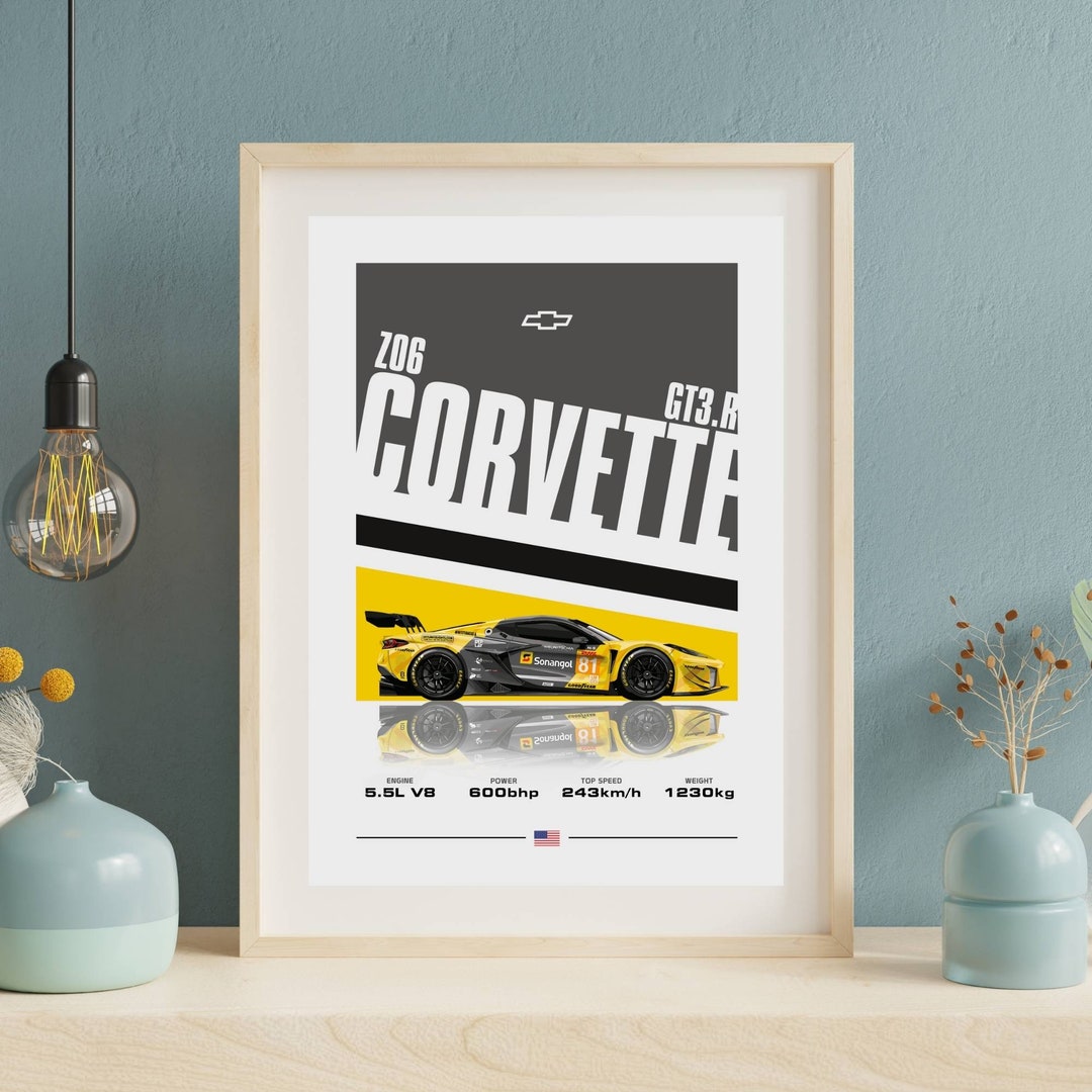Chevrolet Corvette Z06 GT.R Poster, Chevrolet Corvette Poster, Car ...