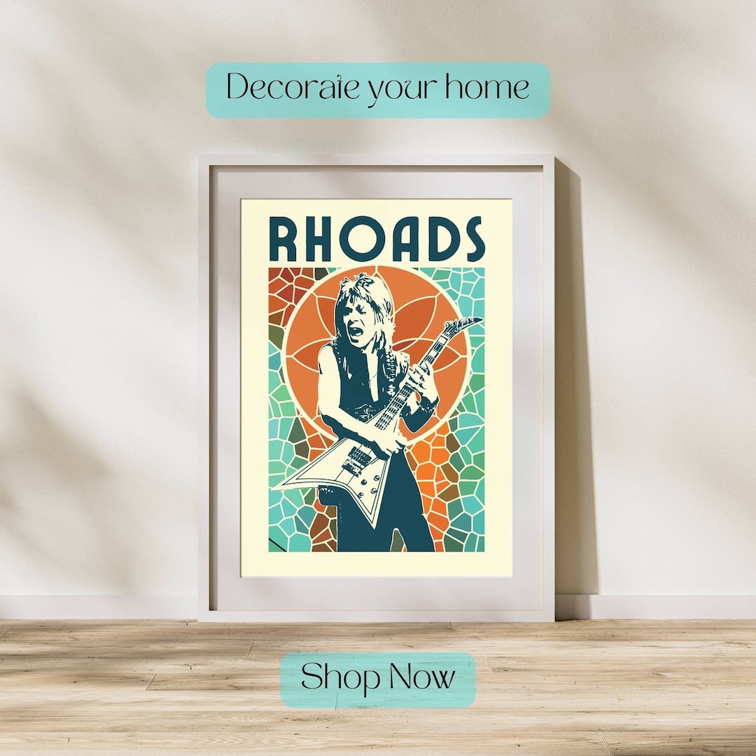 Randy Rhoads Print, Randy Rhoads Poster, Music Poster, Music Art, Music ...