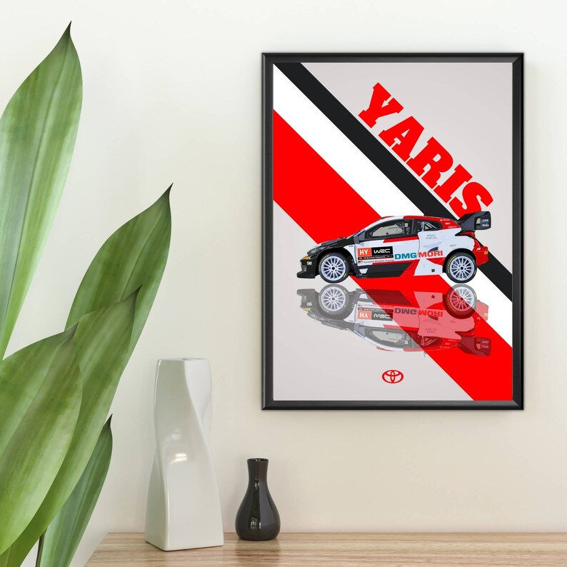 Toyota Yaris Poster, Toyota Yaris Print, Car Poster, Car Print, Car Art ...