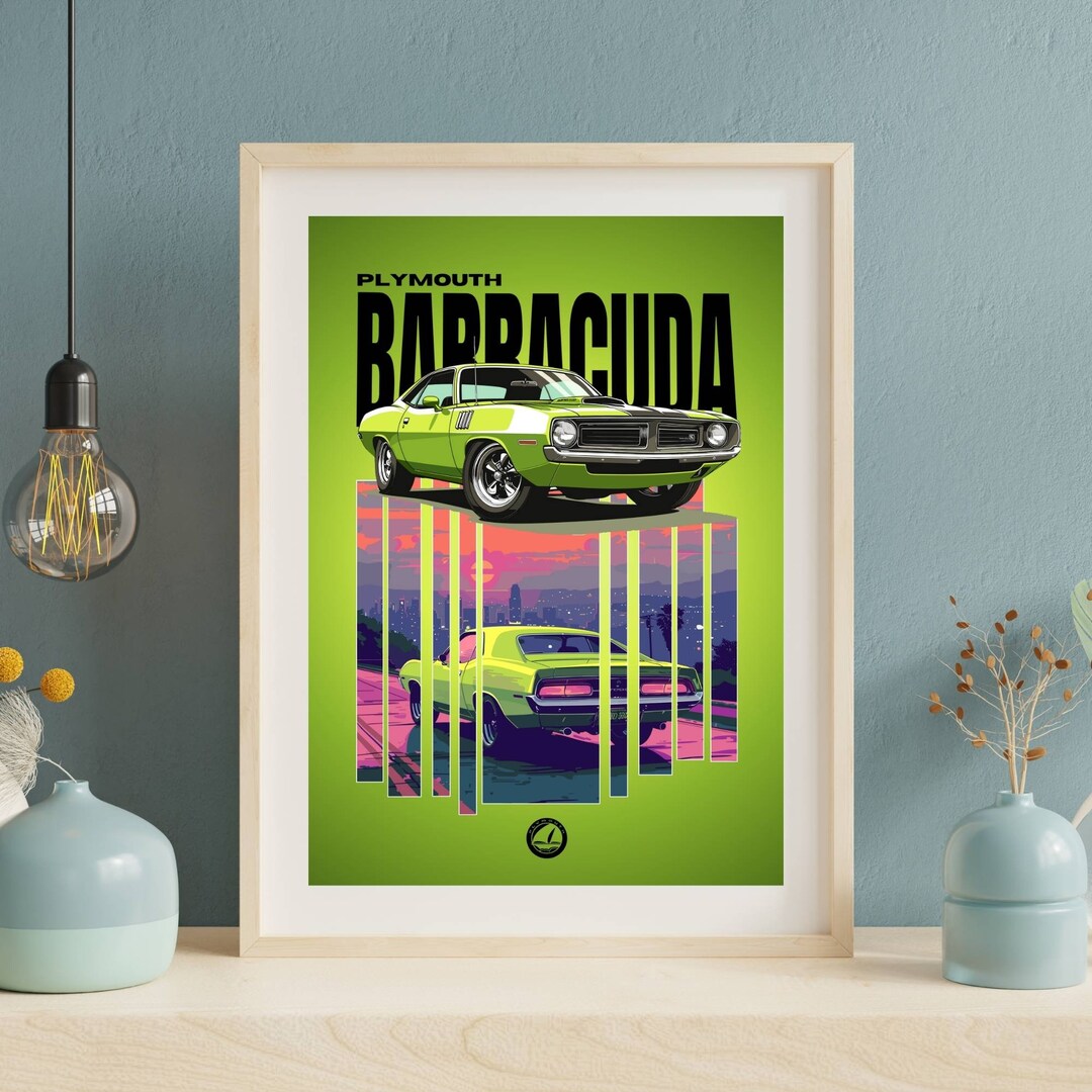 Plymouth Barracuda Poster, Plymouth Barracuda Print, Car Poster, Car ...