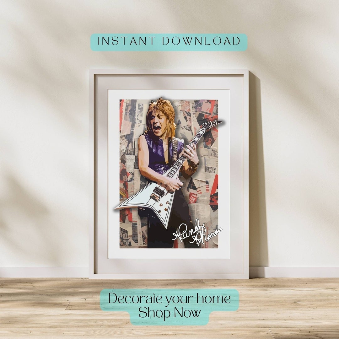 Randy Rhoads Poster, Music Poster, Guitar Print, Randy Rhoads Print ...