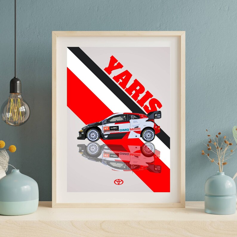 Toyota Yaris Poster, Toyota Yaris Print, Car Poster, Car Print, Car Art ...