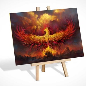 Fire Phoenix in Flight Canvas Art Print - Etsy