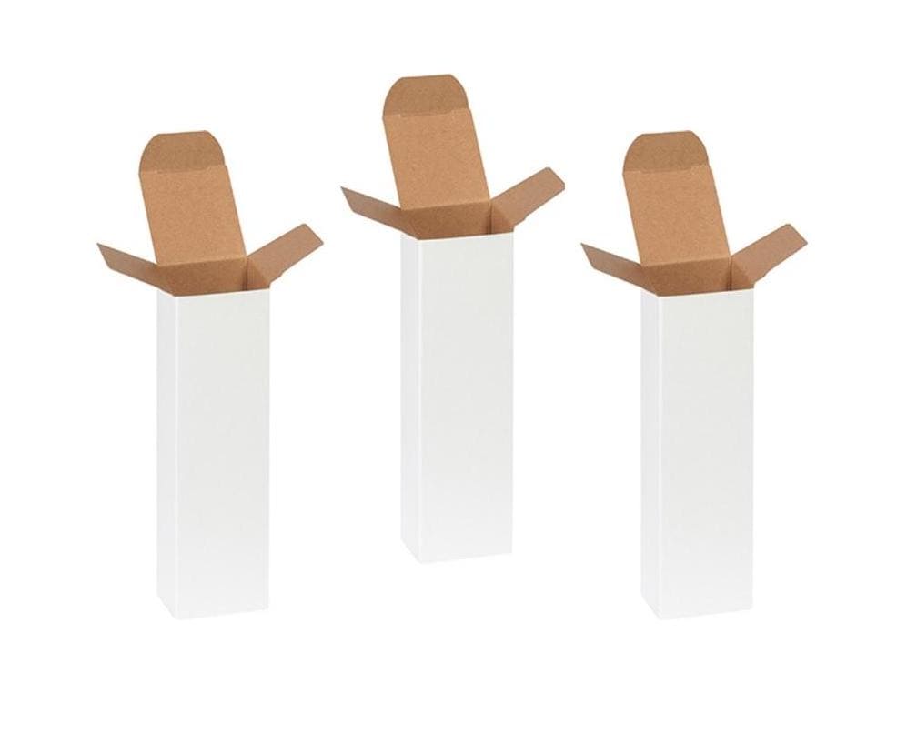 White Tuck Top Paperboard Gift Box 2x2x6 or 2x2x5 Easy Assemble Small ...