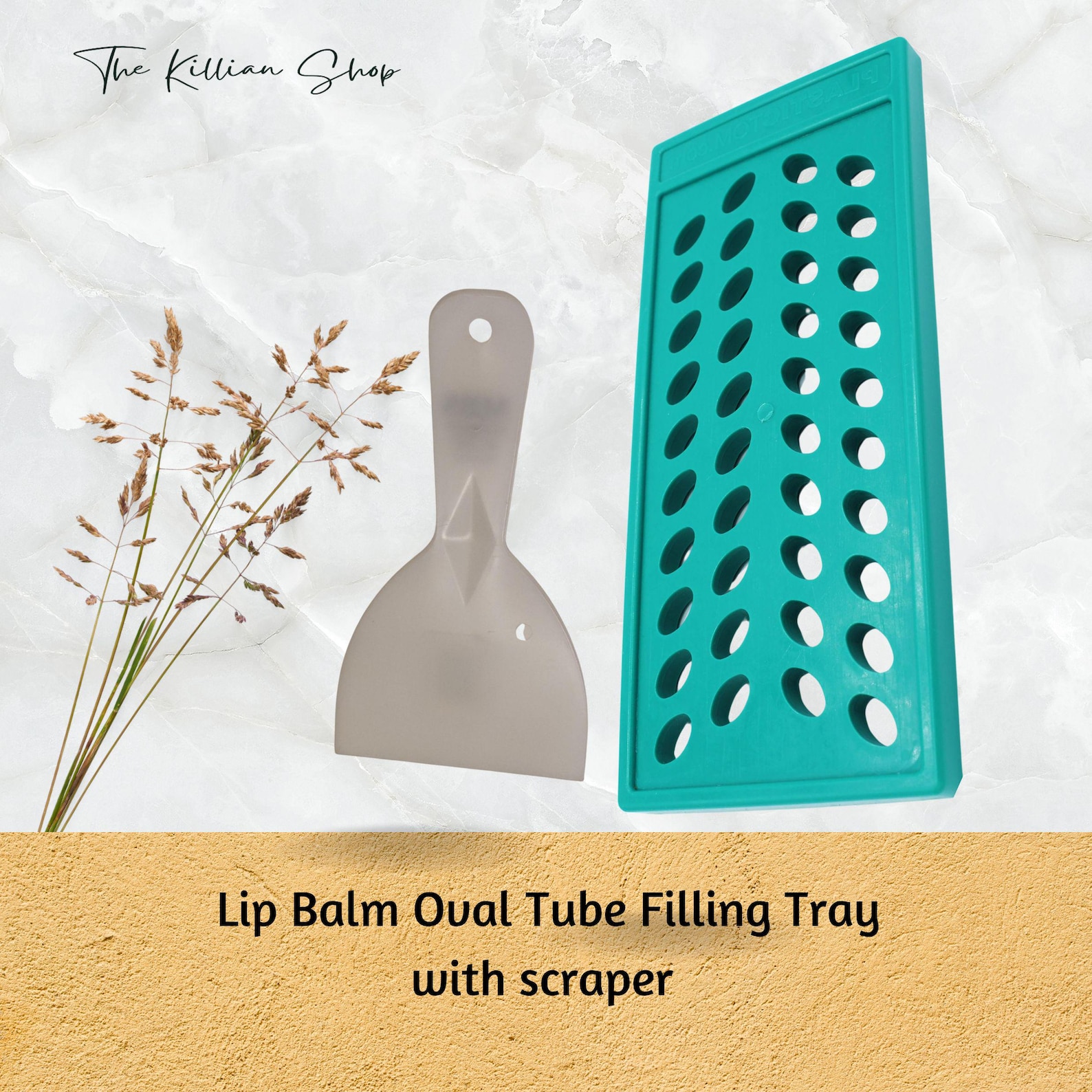 Lip Balm Plastic Oval Filling Tray With Scraper for Oval .15 Oz Lip ...