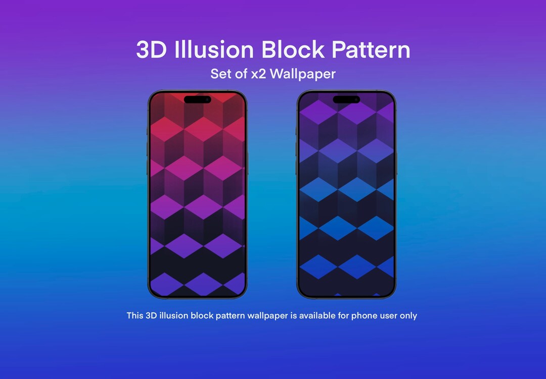 3D Illusion Block Pattern Phone Wallpaper - Etsy