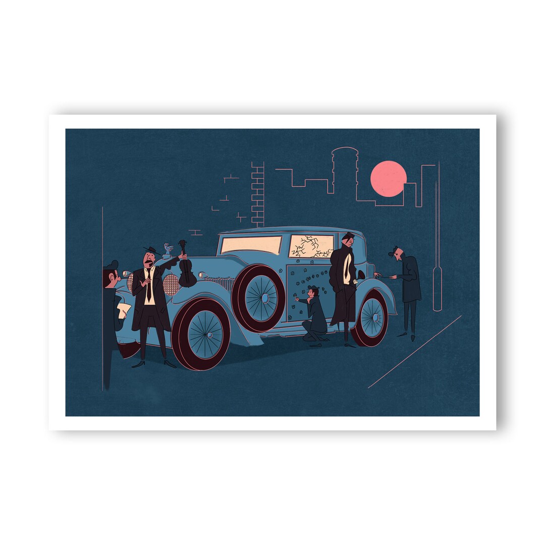 1920s Vintage Gangster Hand Illustrated Printed Art Piece - Etsy