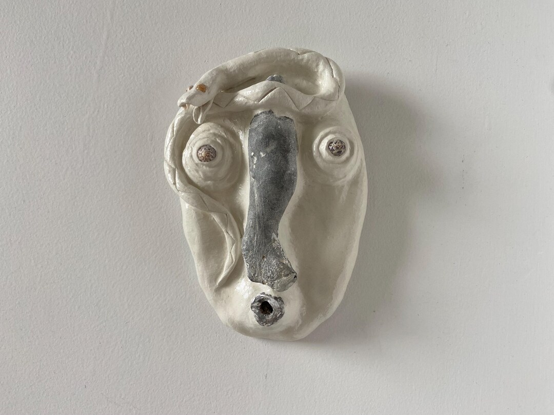 No.7 /// Clay Face Wall Decor Art Wall Hanging Handmade Unique Home ...