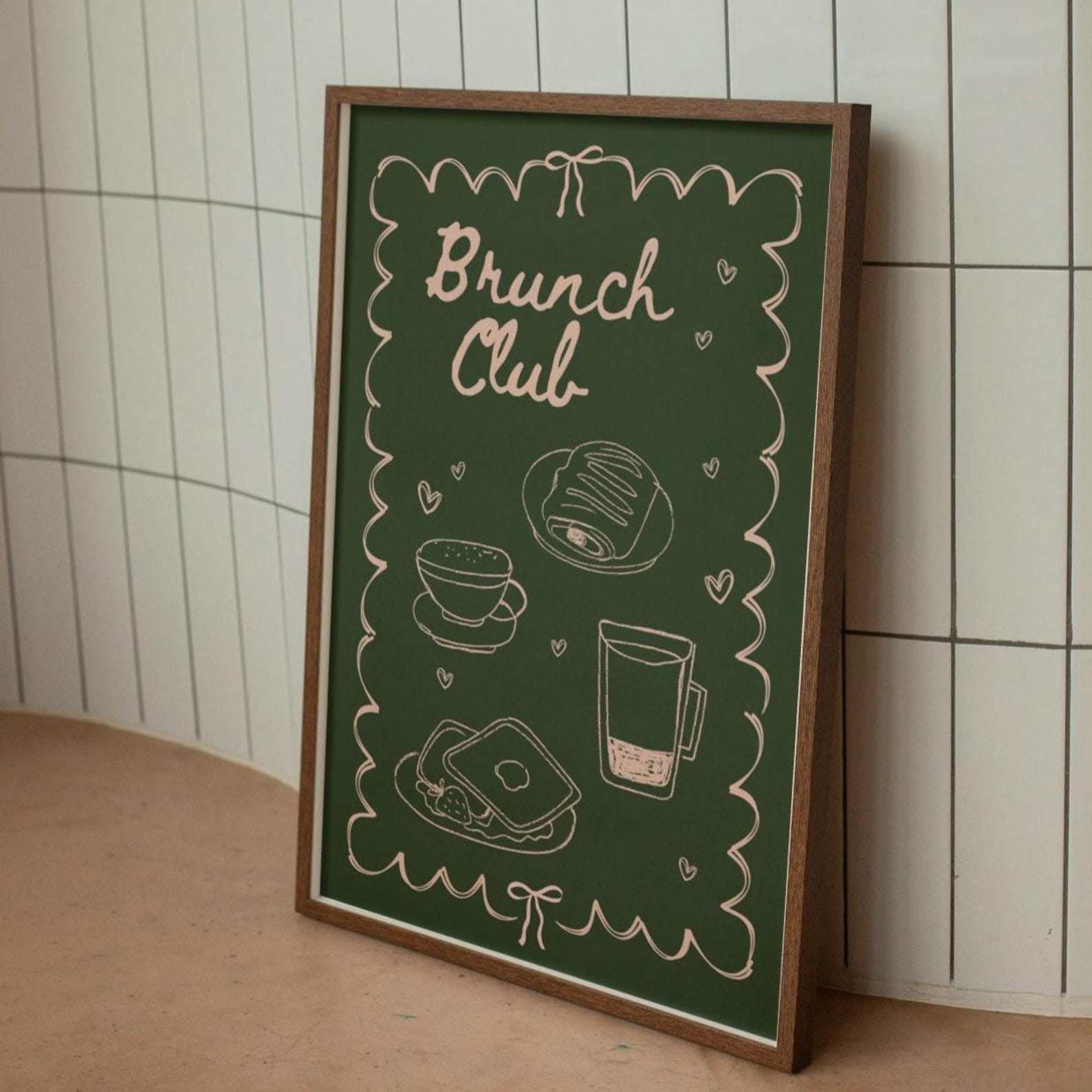 Brunch Club Poster: Illustrated Breakfast Vibes Kitchen Print (digital ...