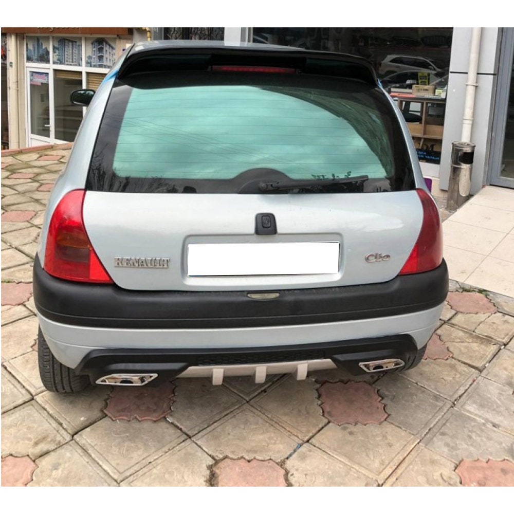 For Renault Clio Mk2 Rear Diffuser Diffusor Rectangle Chrome Exhaust ...