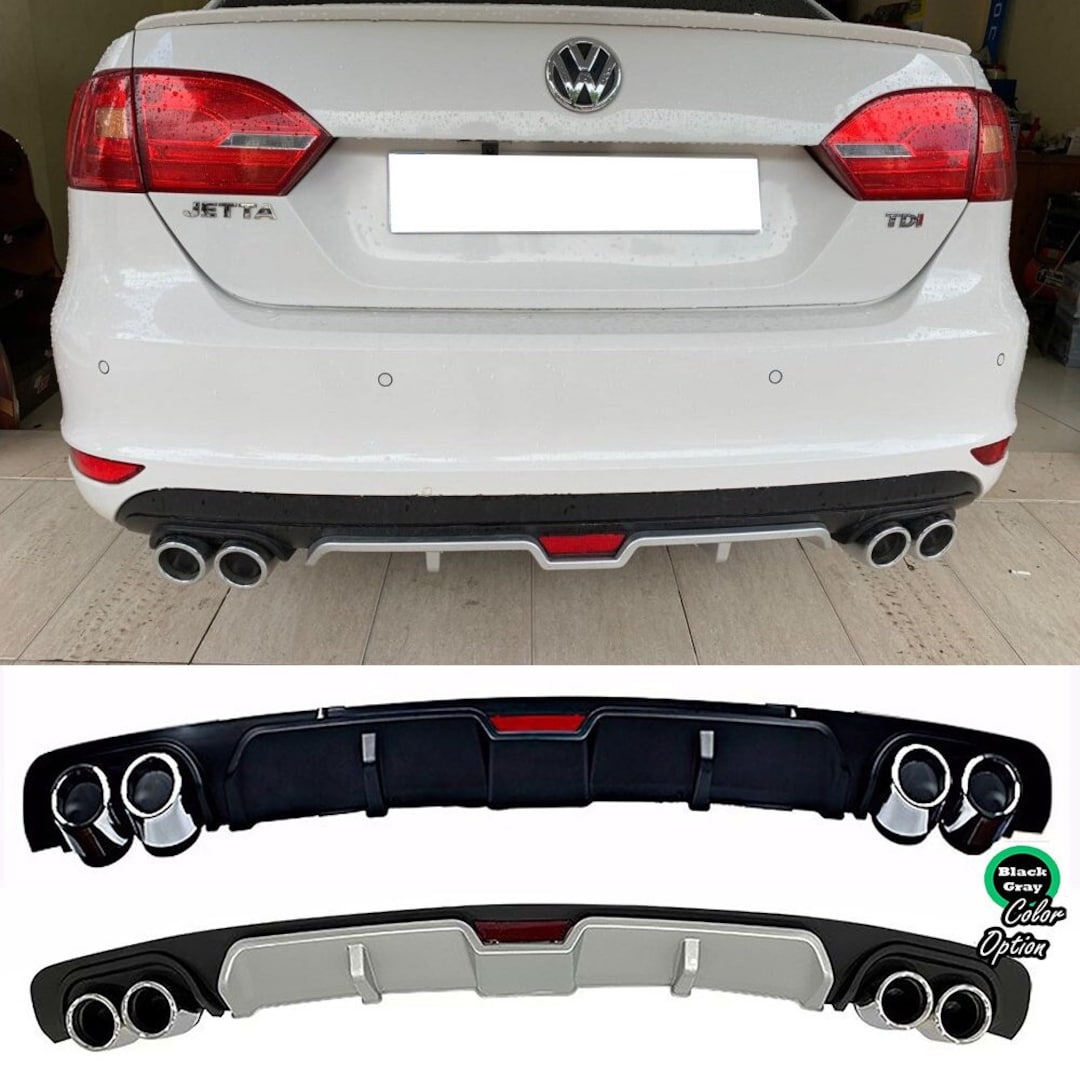 For Vw Jetta Mk6 Rear Diffuser Diffusor Black or Gray Four Chrome ...