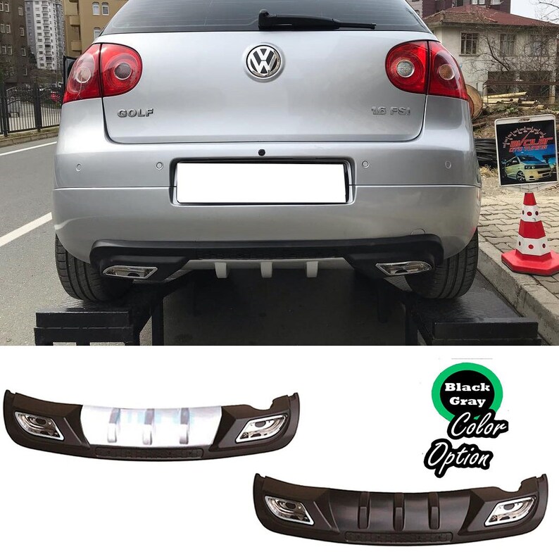 For Vw Golf Mk5 Diffuser Diffusor Rectangle Chrome Exhaust View 2003 ...