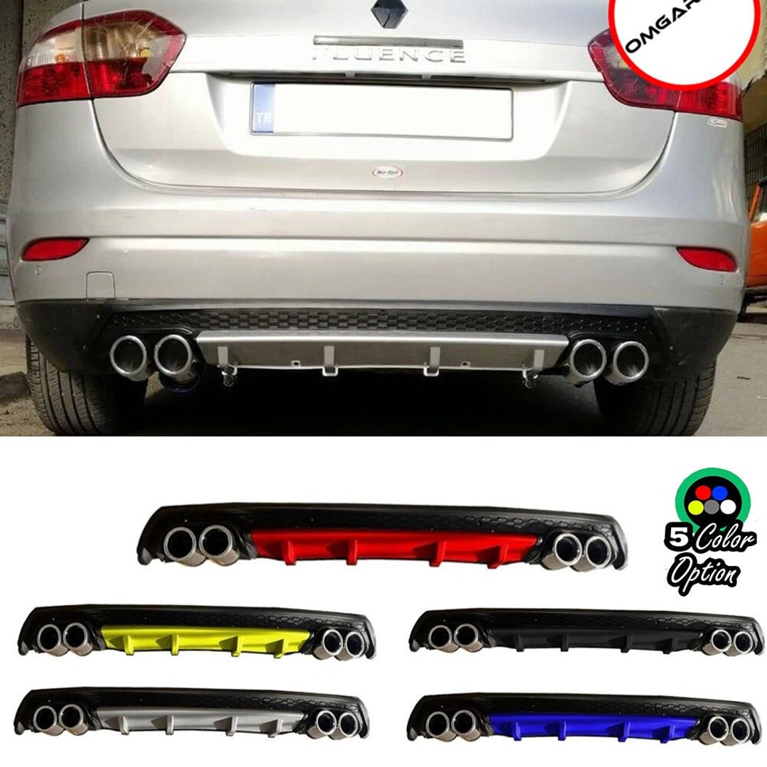 For Renault Fluence Rear Diffuser Diffusor 5 Color Options Round Chrome ...