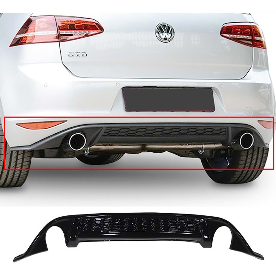For VW Golf 7 GTI Rear Diffuser Diffusor Spoiler Body Kit Gloss Black ...