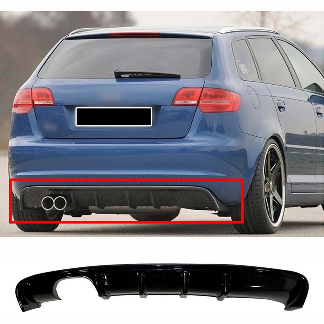 For AUDI A3 8P FL 4 Door Diffuser Diffusor 2008 2012 Gloss Black Body ...