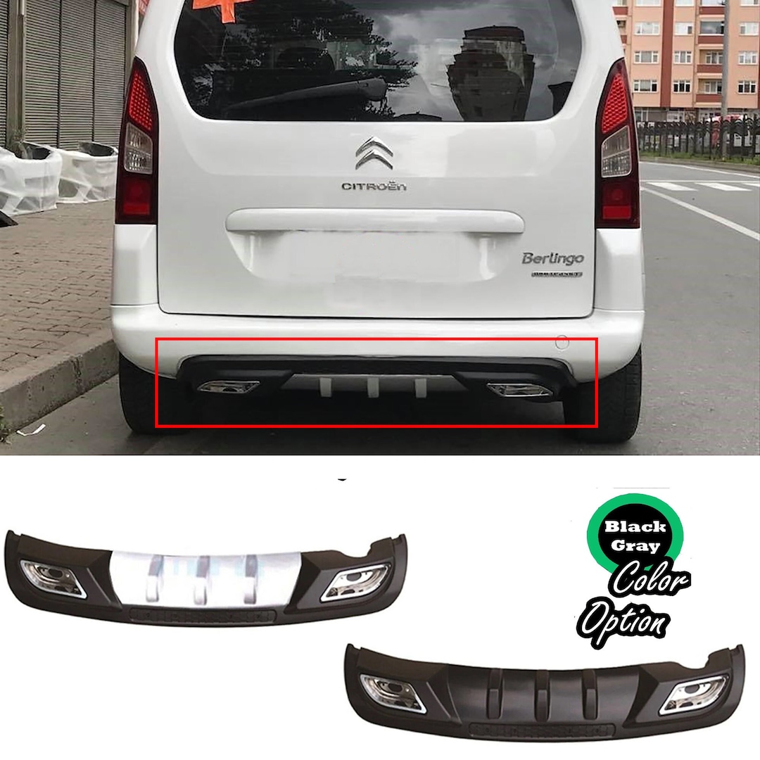 For Citroen Berlingo Rear Diffuser Diffusor Rectangle Chrome Exhaust ...