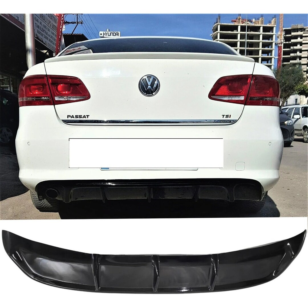 Rear Diffuser Diffusor Lip Gloss Black Fit for VW Passat B7 2011-2014 ...