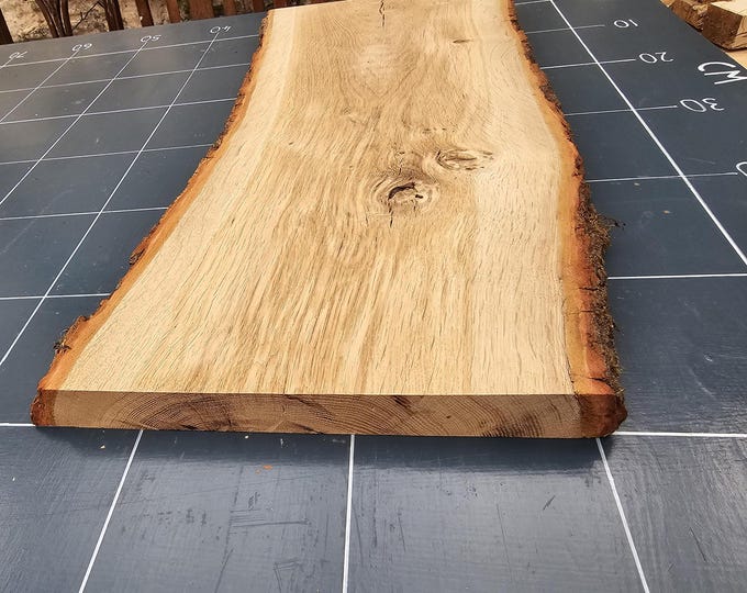 Kiln Dried and Planed English Oak Slab Board Waney Live Edge 59.5cm X ...