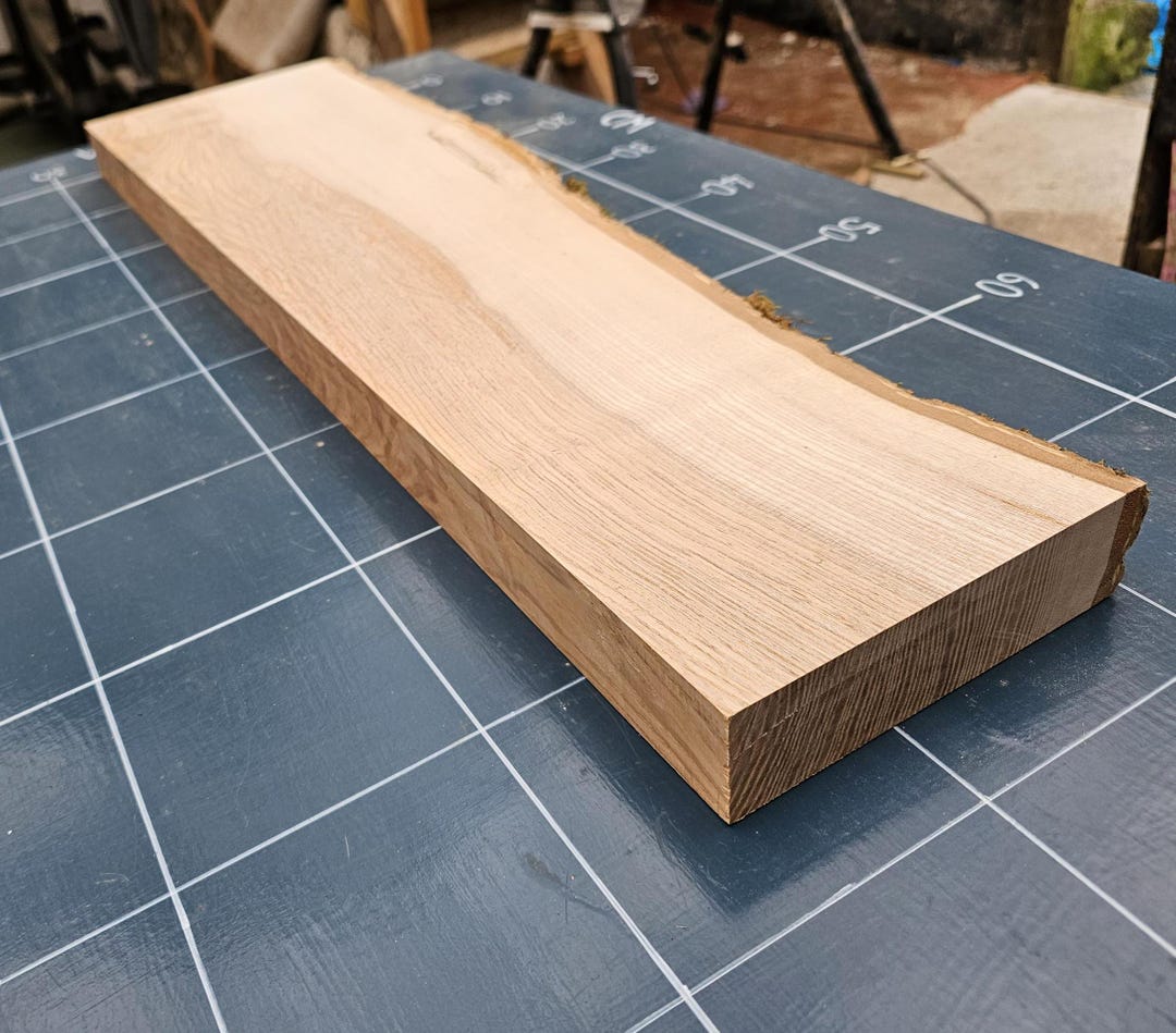 Kiln Dried and Planed Olive Ash Slab Board Waney Live Edge (76cm X 20 ...