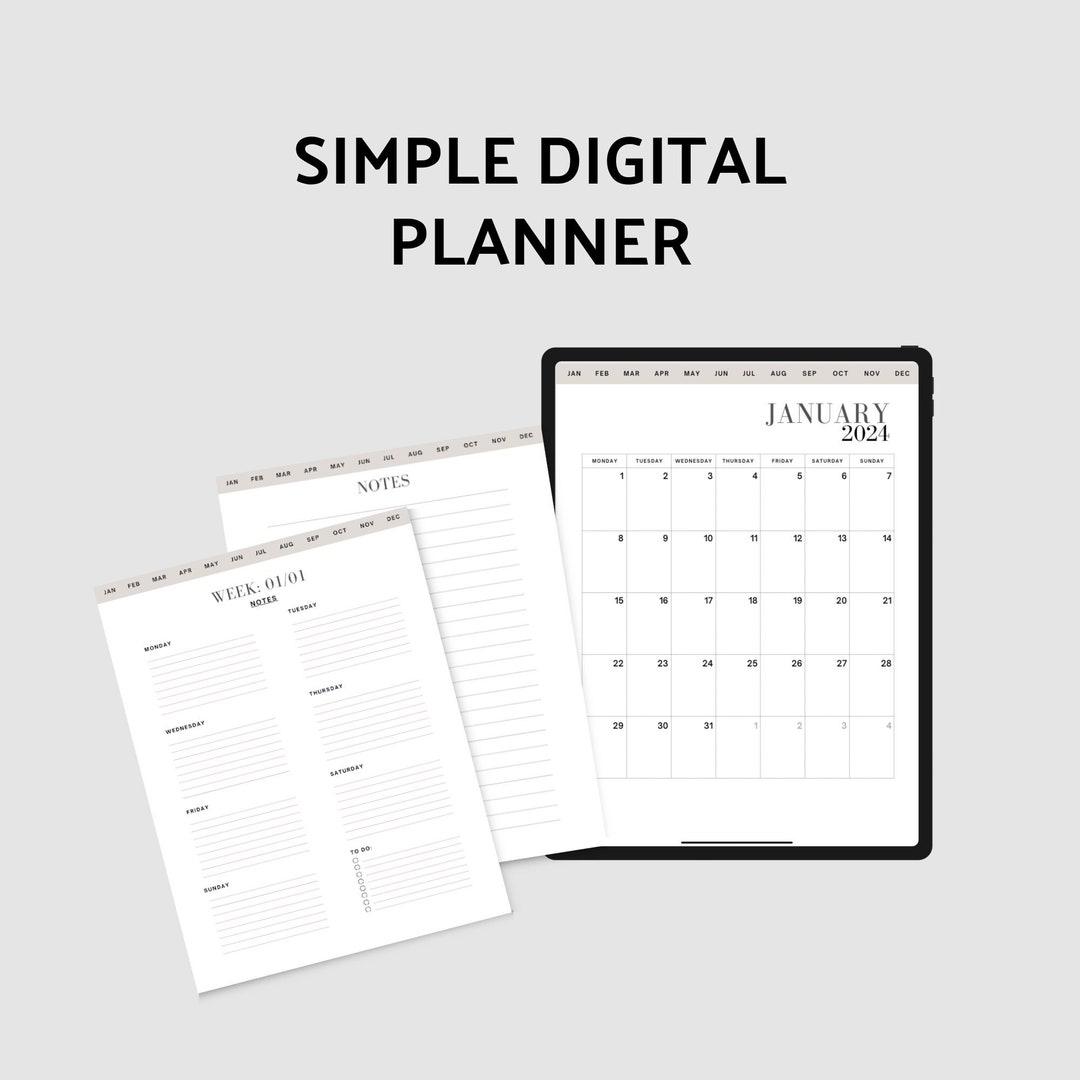 Simple Digital Planner 2024 DATED - Etsy