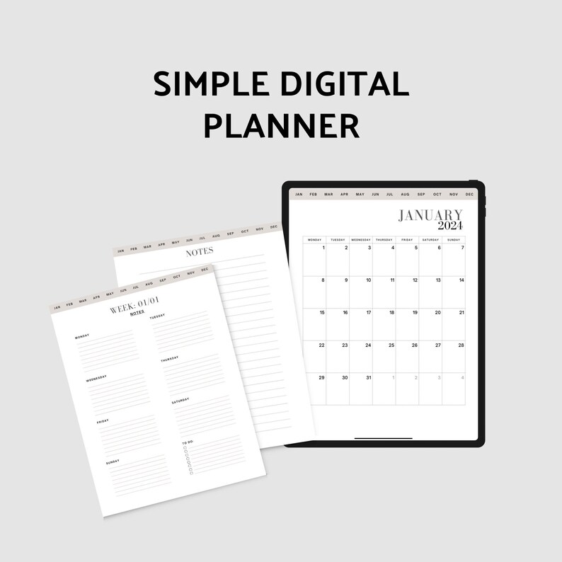 Simple Digital Planner 2024 DATED - Etsy