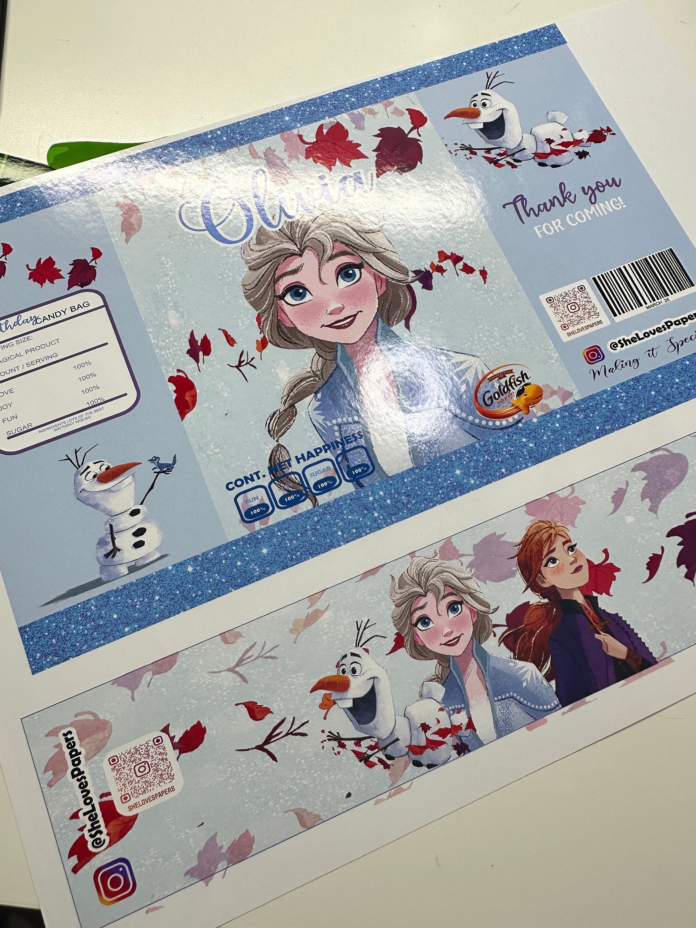 Elsa Frozen Chips Bags a Frozen Adventure, Disney Frozen Decor Party ...