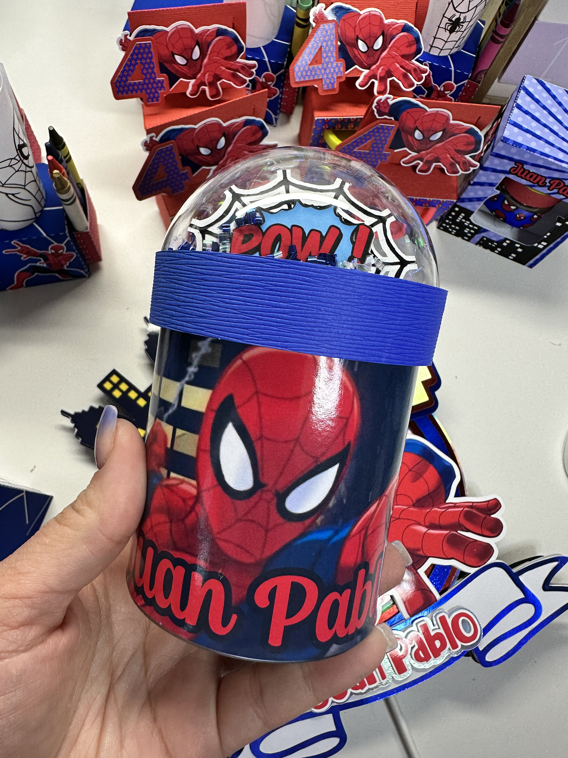 Spiderman Pringles With Dome, Spiderman Birthday Decor, Spiderman Party ...