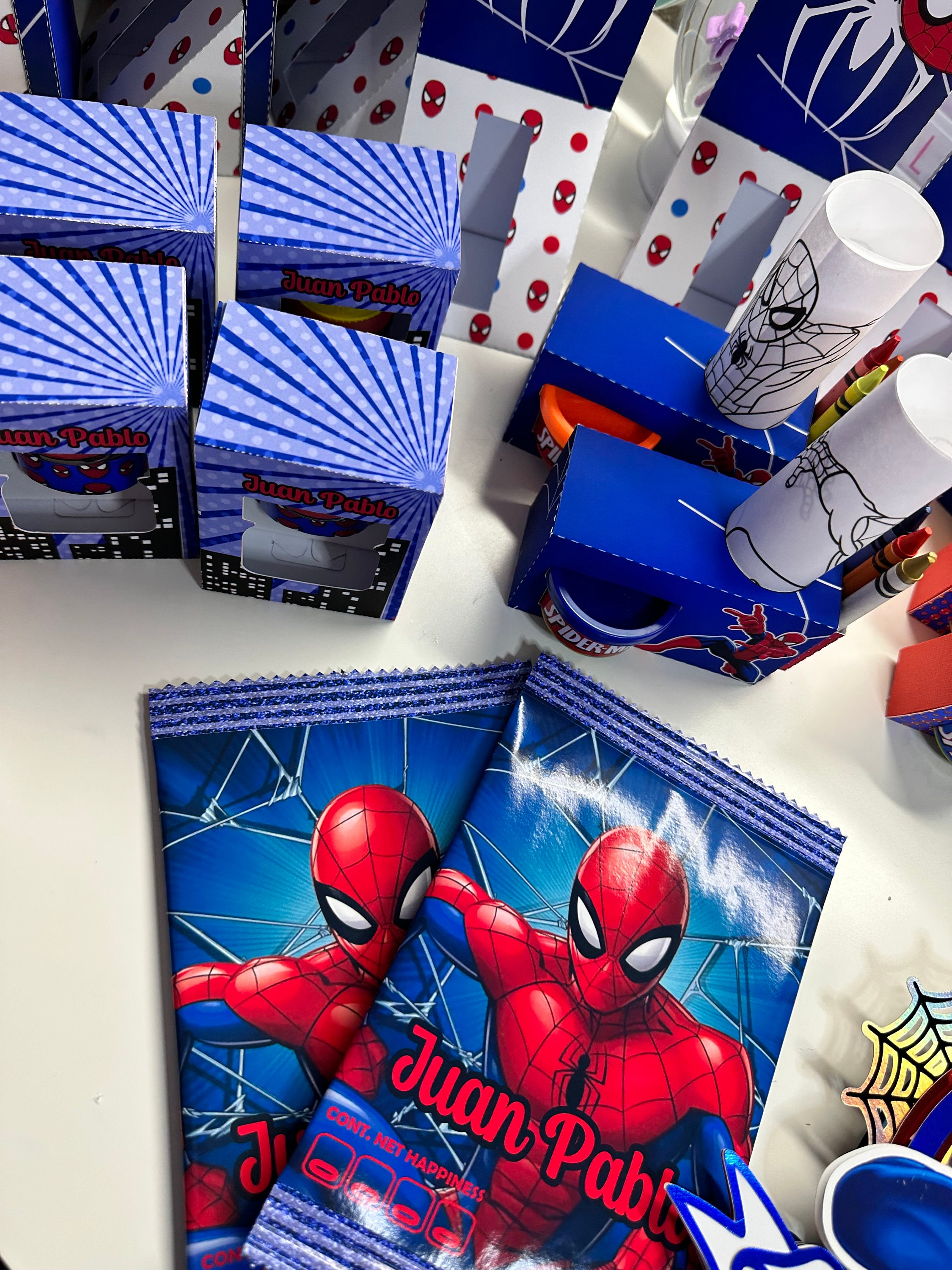 Chips Bags Spiderman, Spiderman Birthday Party, Spiderman Cake Topper ...
