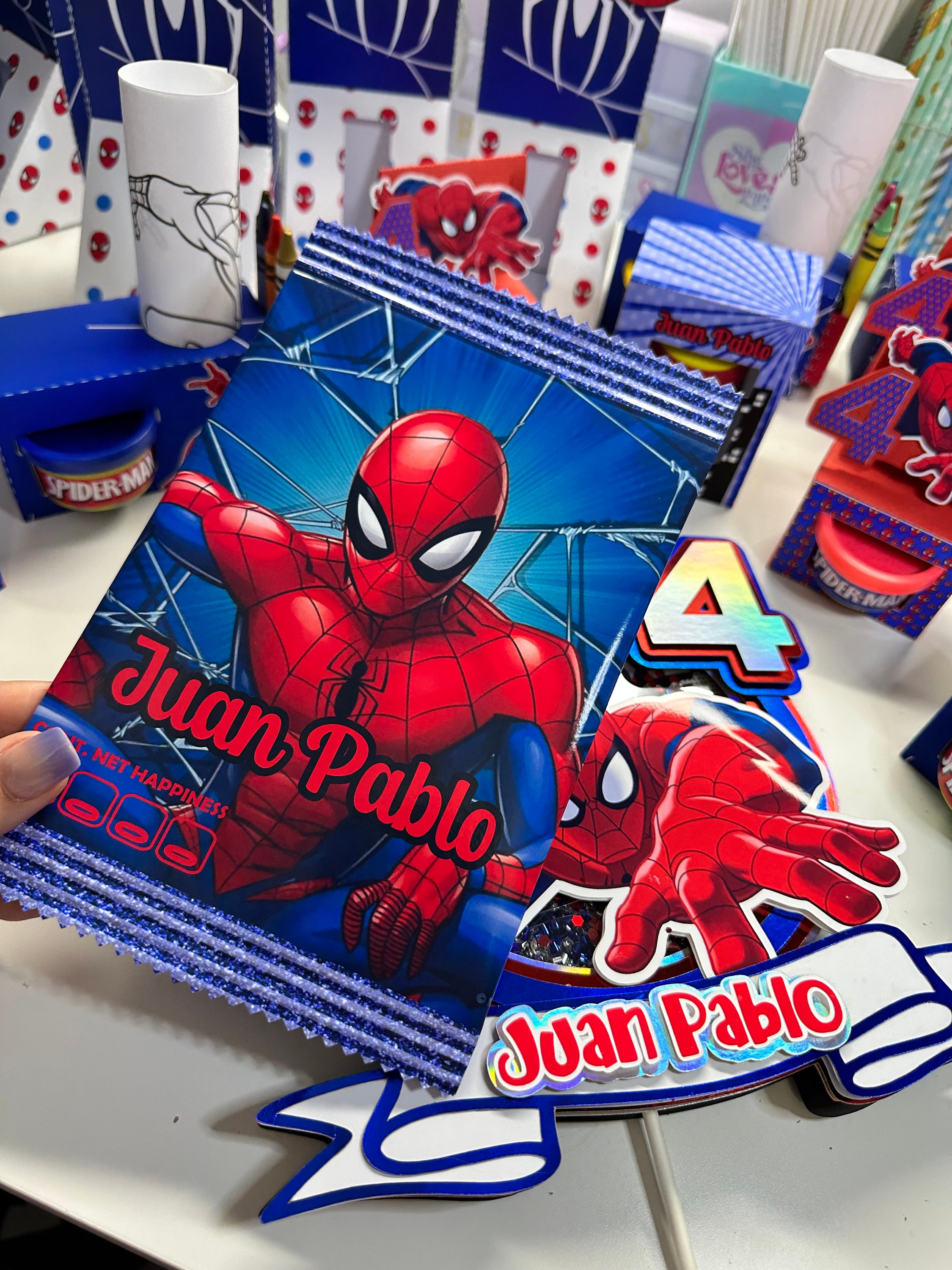 Chips Bags Spiderman, Spiderman Birthday Party, Spiderman Cake Topper ...