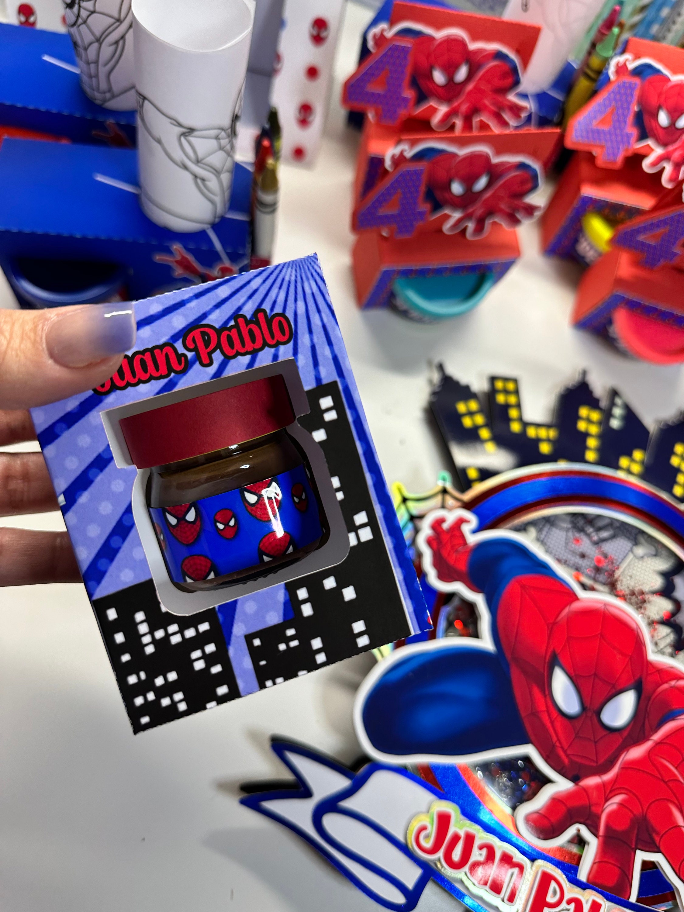 Mini Nutella Box Spiderman, Spiderman Birthday Party, Spiderman Cake ...
