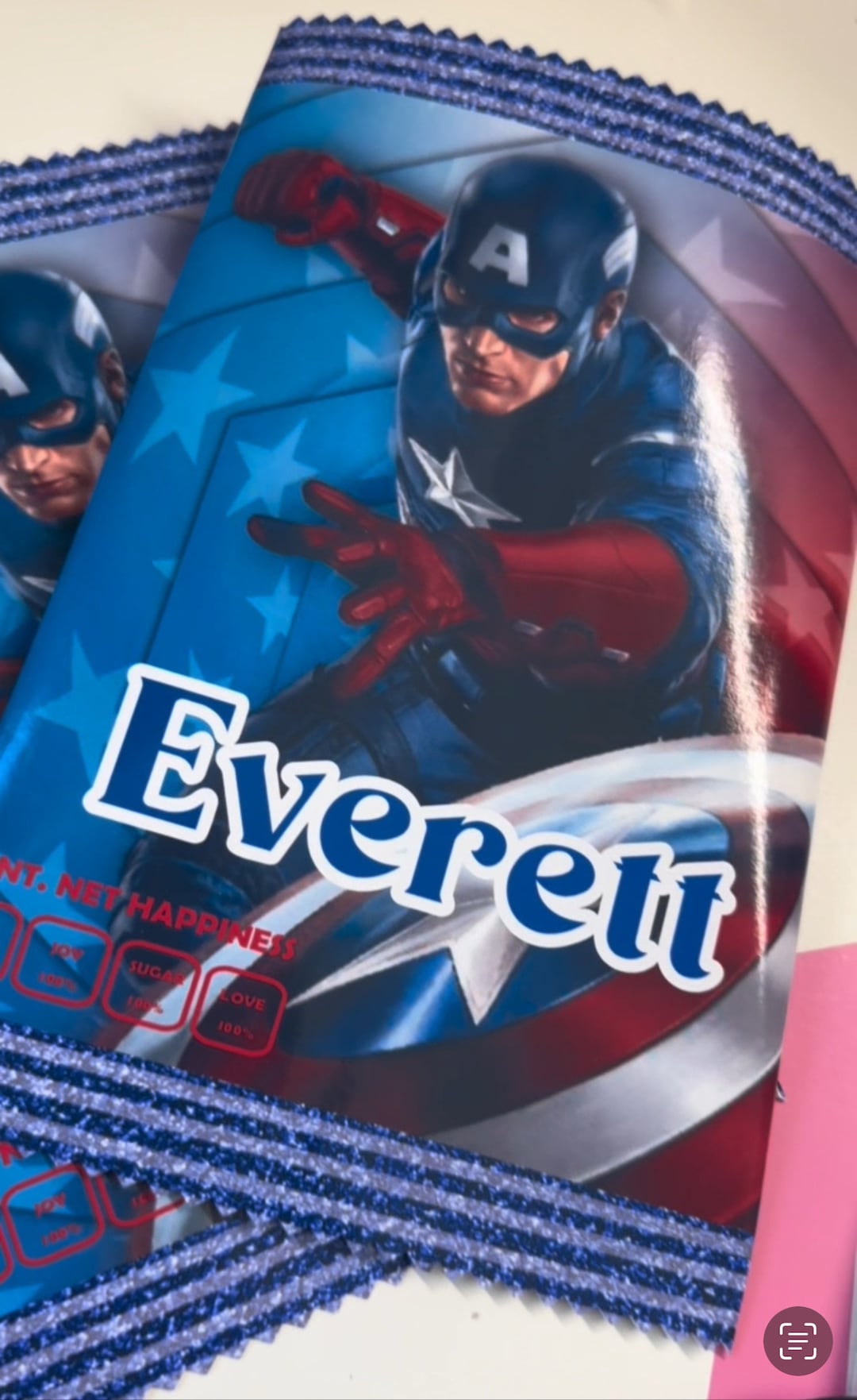 Marvel Inspired Chips Bags Captain America, Capri Sun Stickers Captain ...