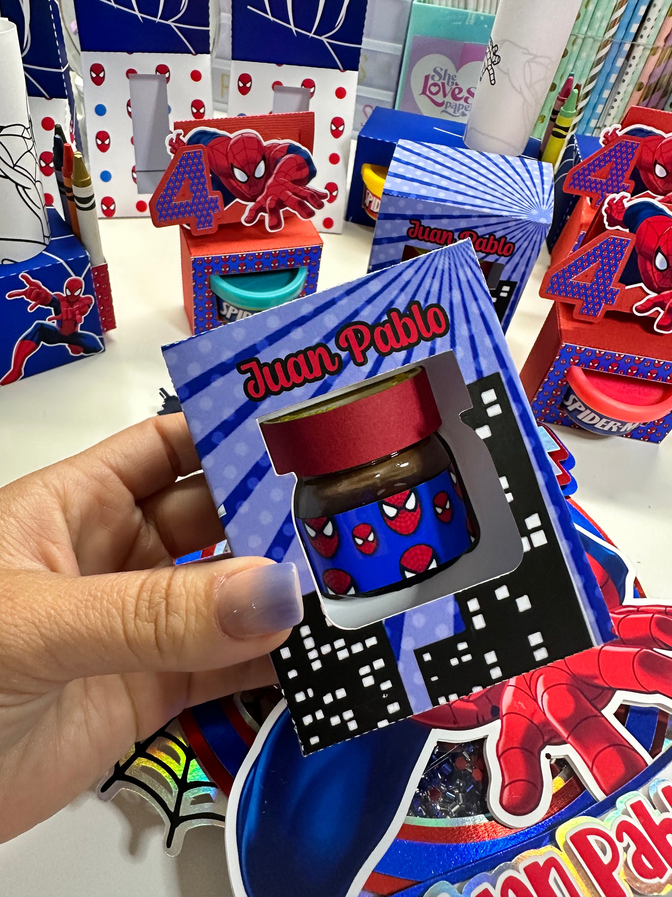 Mini Nutella Box Spiderman, Spiderman Birthday Party, Spiderman Cake ...