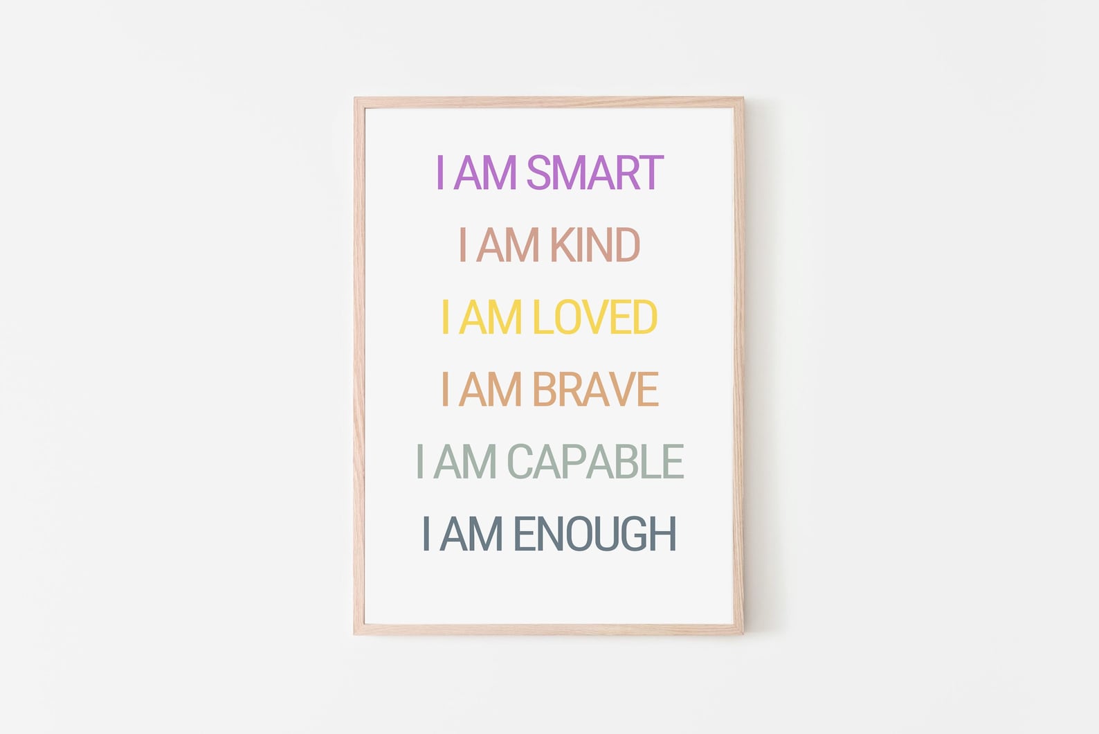 Affirmations for Kids Digital Poster Classroom Print Nursery Decor ...