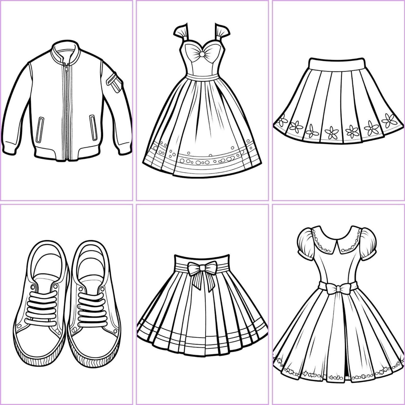 Clothing Coloring Pages Clothe Coloring Sheets Dress Shoes Pants Skirts ...