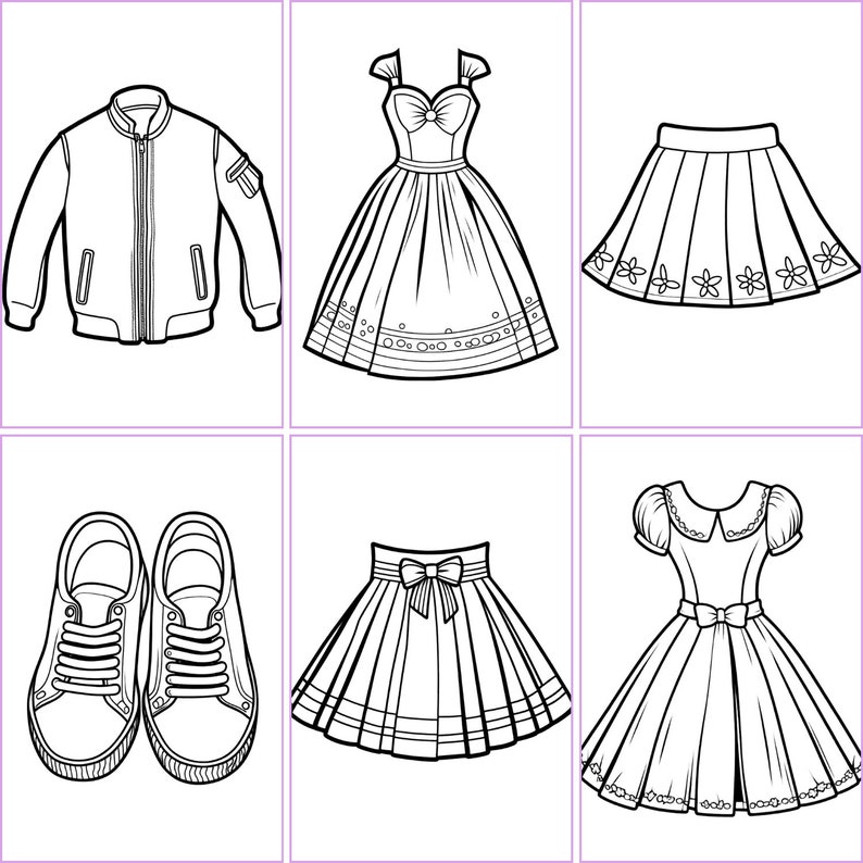 Clothing Coloring Pages Clothe Coloring Sheets Dress Shoes Pants Skirts ...