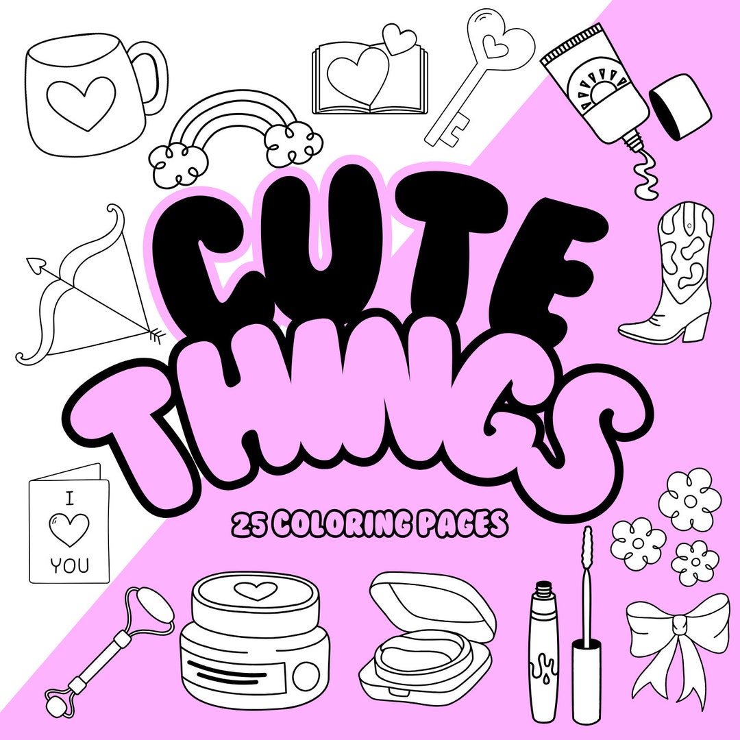Cute Things Coloring Pages Girly Stuff Coloring Bold and Easy Icons to ...