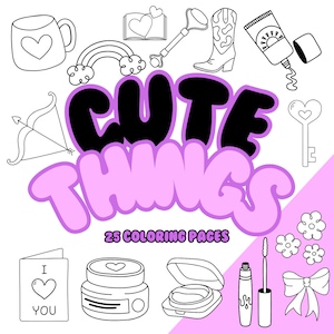 Cute Things Coloring Pages Girly Stuff Coloring Bold and Easy Icons to ...
