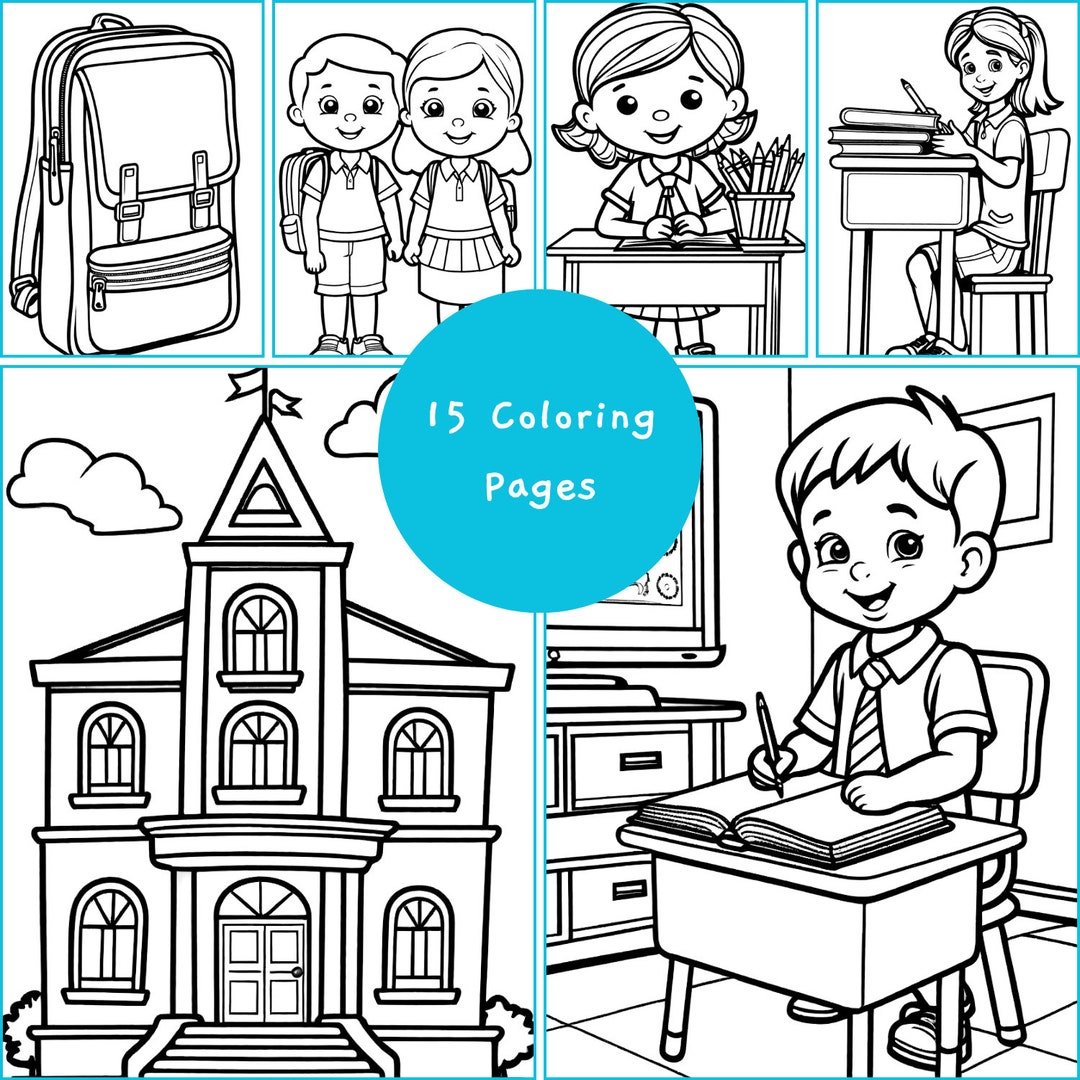 Back to School Coloring Pages School-themed Coloring Return to School ...