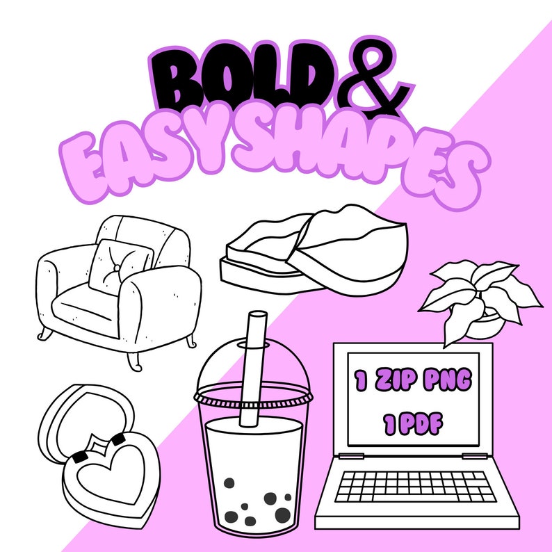 Cute Things Coloring Pages Girly Stuff Coloring Bold and Easy Icons to ...