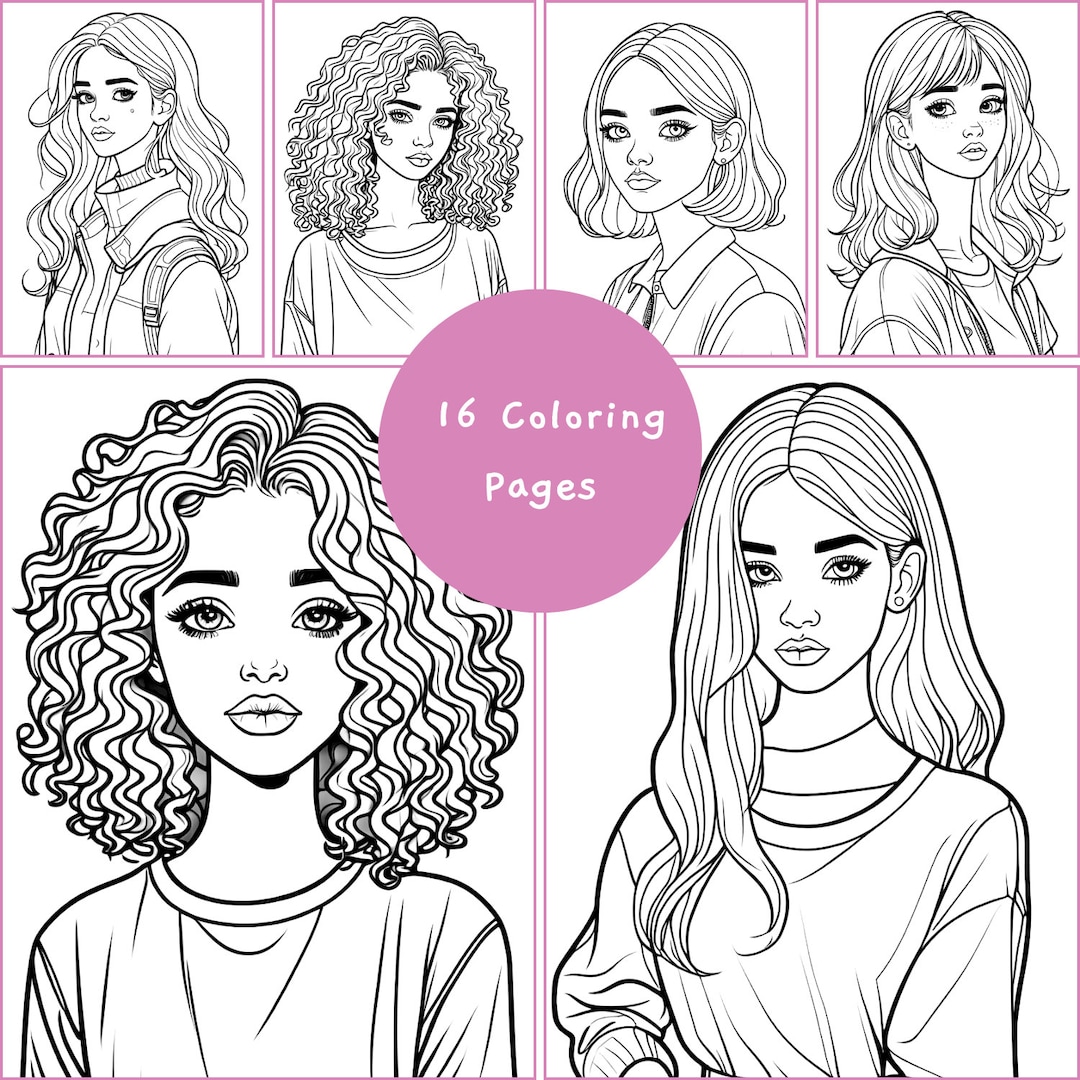 Girl Coloring Pages Beautiful Coloring Woman Coloring Page Cute Girly ...