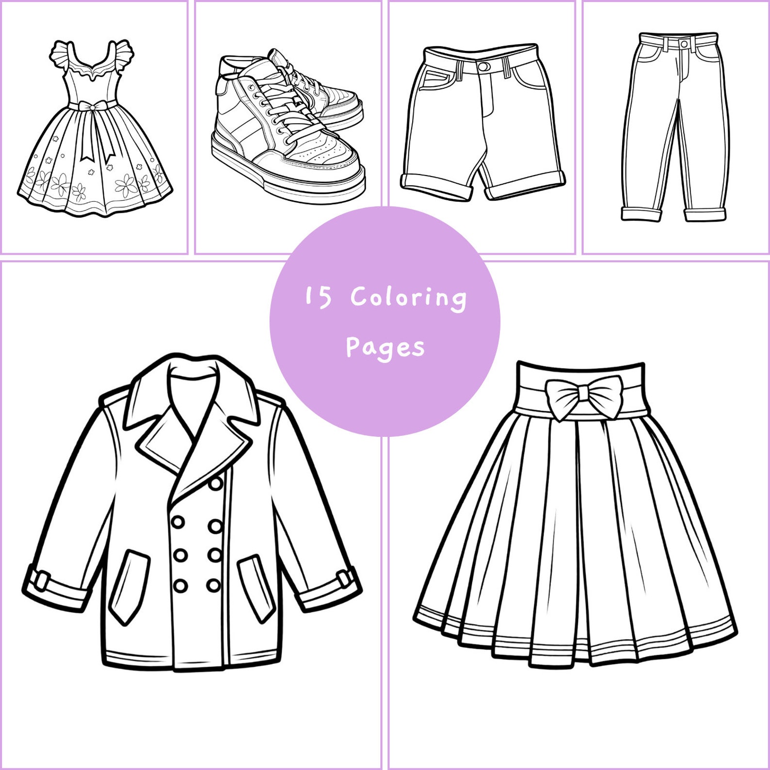Clothing Coloring Pages Clothe Coloring Sheets Dress Shoes Pants Skirts ...