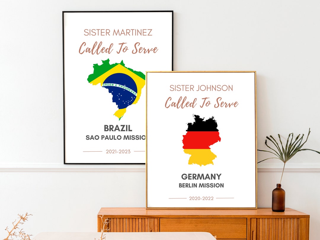 Custom LDS Missionary Poster With Personalized Details and Mission Flag ...